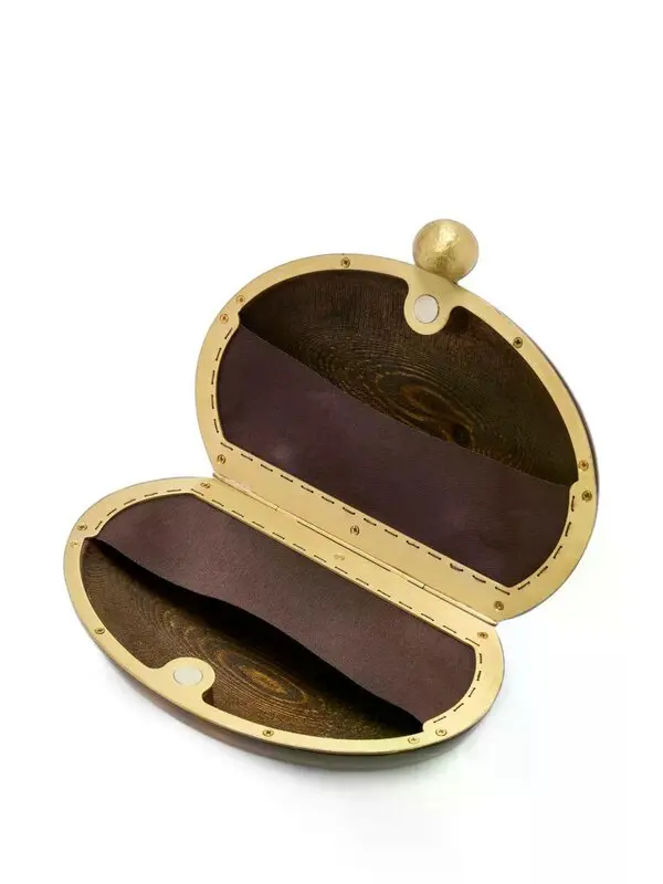 VANINA Galet Chene Wood Clutch Bag