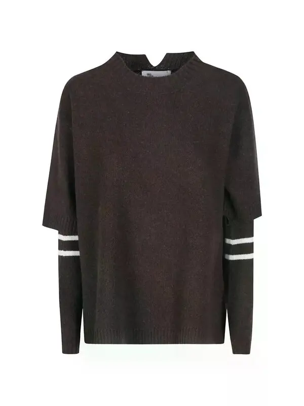 Sibel Saral Layered-sleeve Crew-neck Sweater