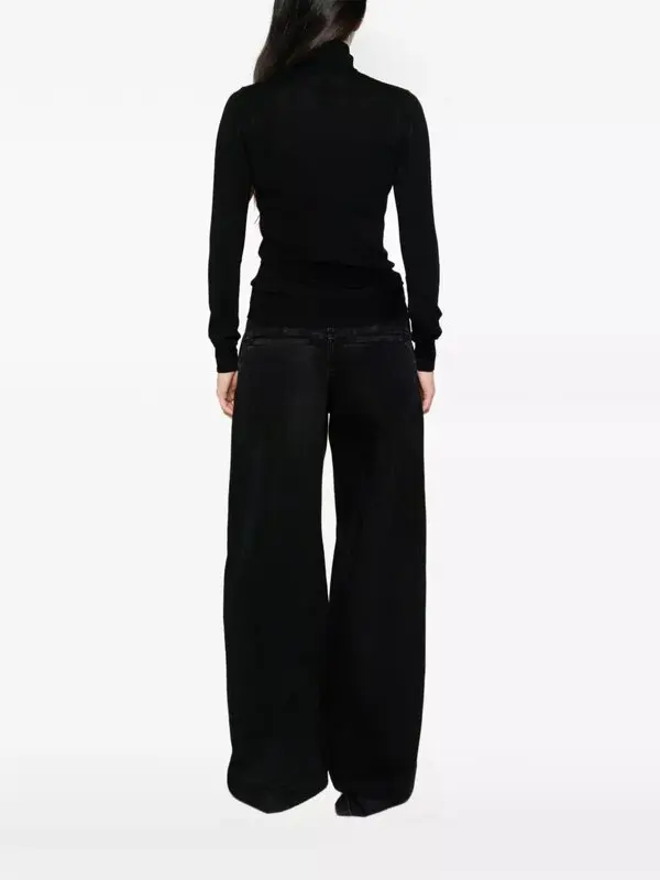 SOLOTRE Ruched Roll-neck Sweater