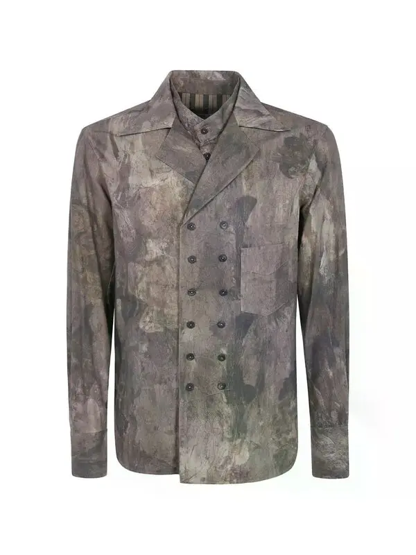 ZIGGY CHEN Double-breasted Layered-effect Shirt