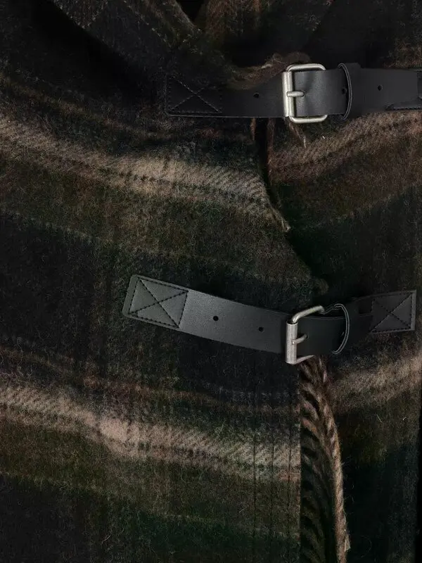 MARANT ETOILE Fringed Checked Coat