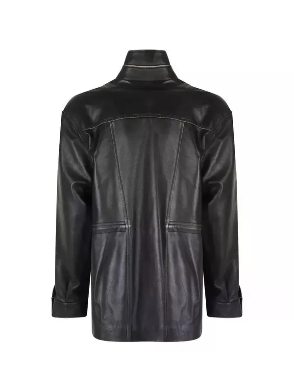 SEMICOUTURE Alanis Double-breasted Leather Jacket