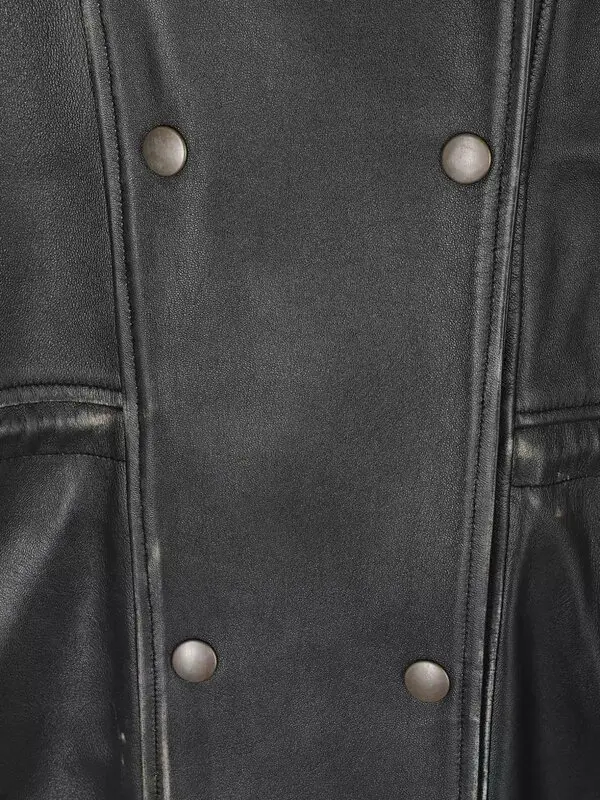 SEMICOUTURE Alanis Double-breasted Leather Jacket