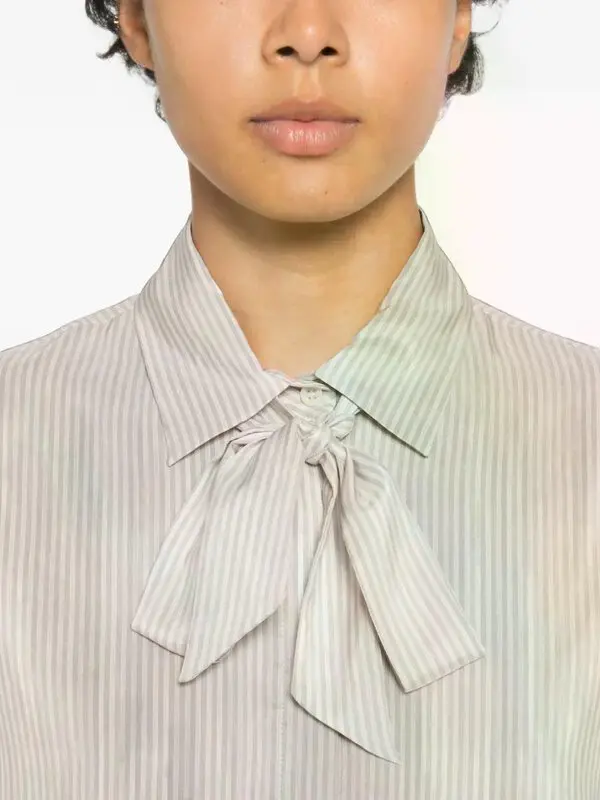Peserico Striped Pussy-bow Shirt