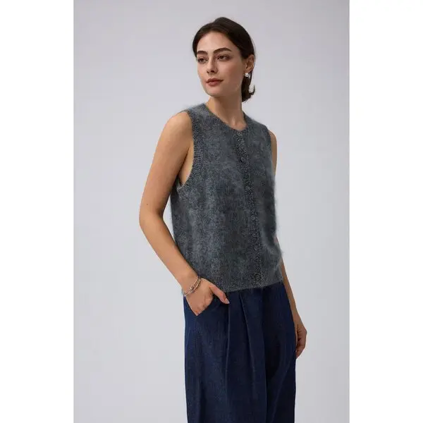 JUANA Brushed Wool-blend Vest
