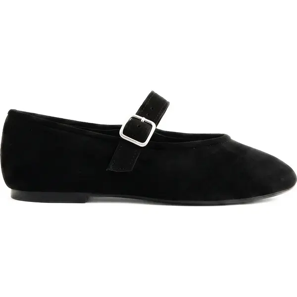 AMIE RAFA Ashley Suede Mary Jane Flats - Black