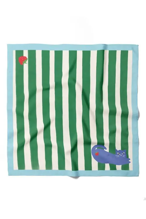 CENTINELLE Cat Stripes Cotton Bandana - Blue