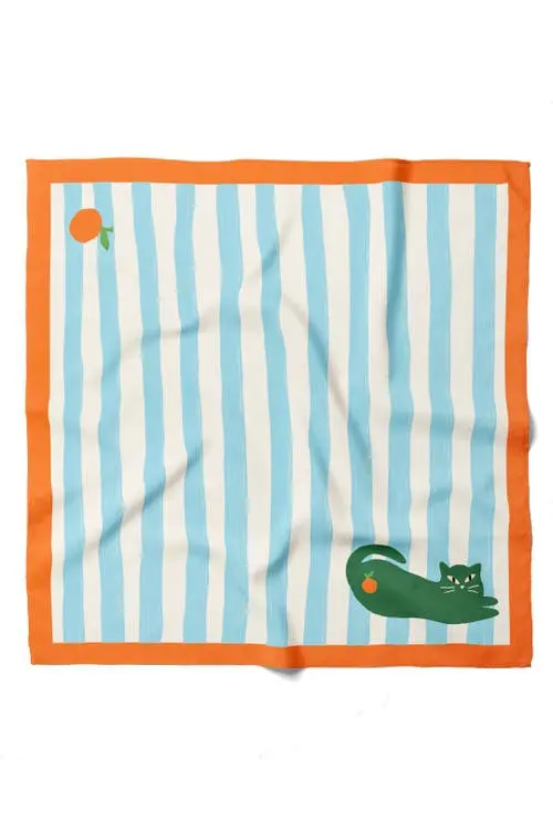 CENTINELLE Cat Stripes Cotton Bandana - Green