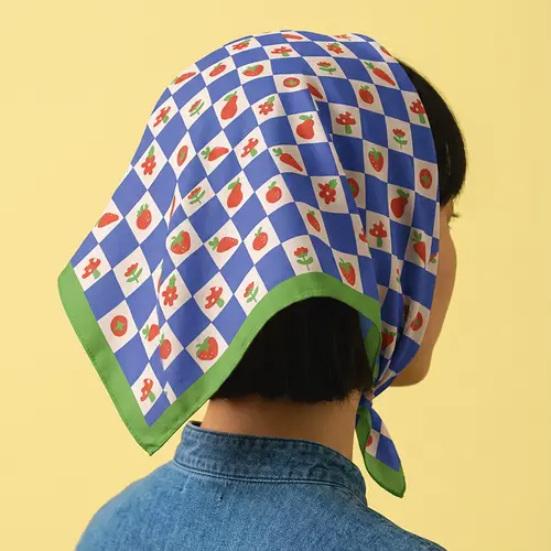 CENTINELLE Checkers Cotton Bandana - Blue