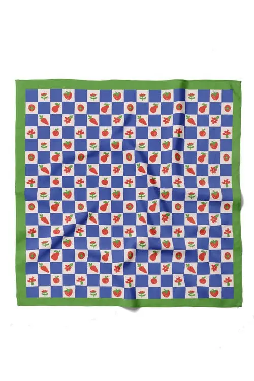CENTINELLE Checkers Cotton Bandana - Blue