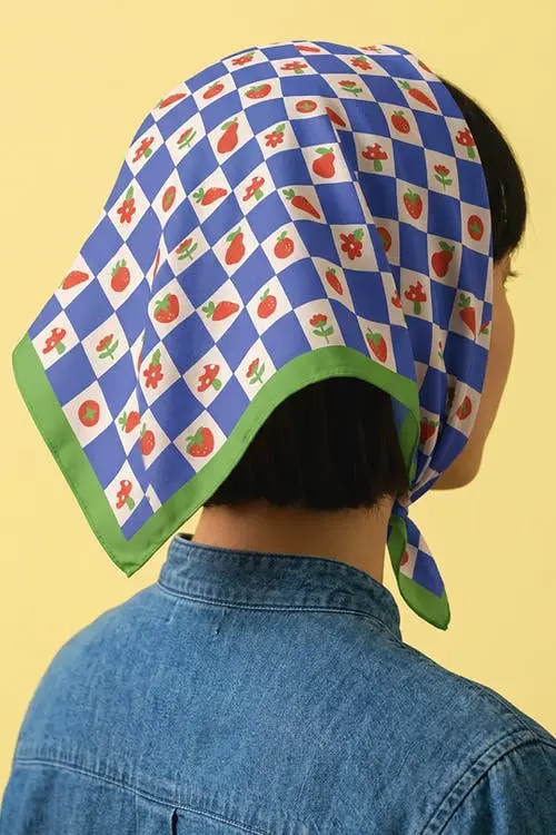CENTINELLE Checkers Cotton Bandana - Blue