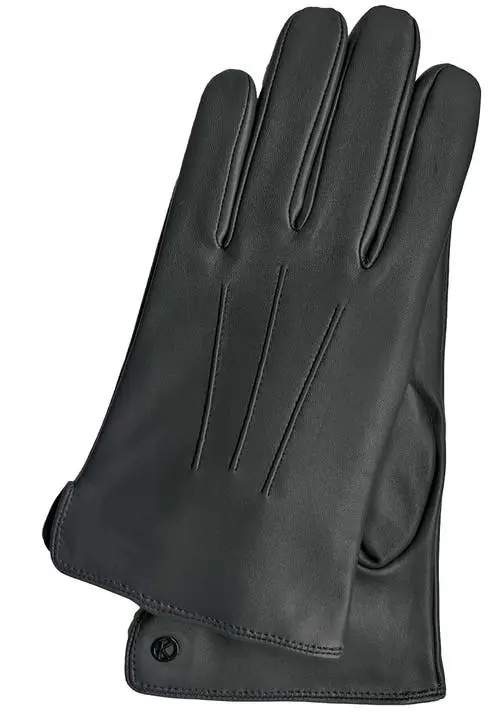 KESSLER Premium Lamb Leather Touchscreen Gloves With Cashmere Lining - Black