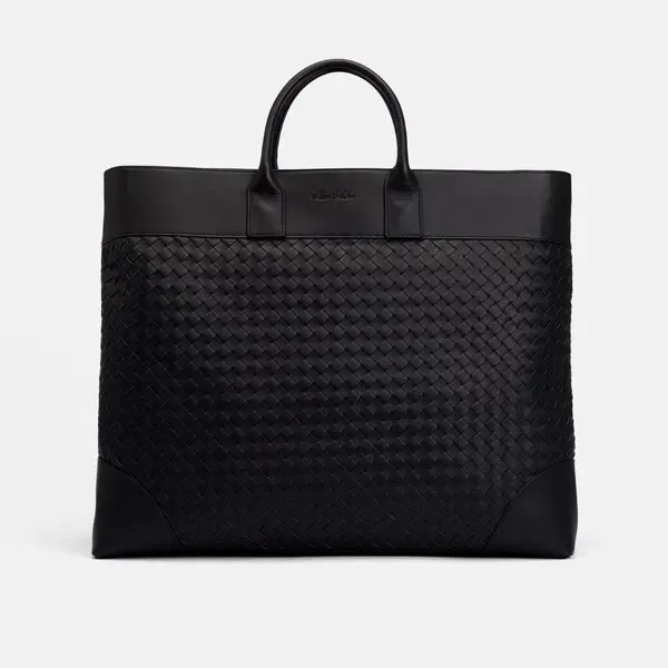 MARC NOLAN Woven Calfskin Leather Weekender