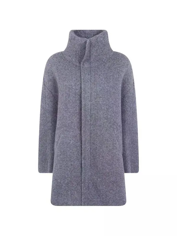 BOBOUTIC High-neck Wool Coat - Grey