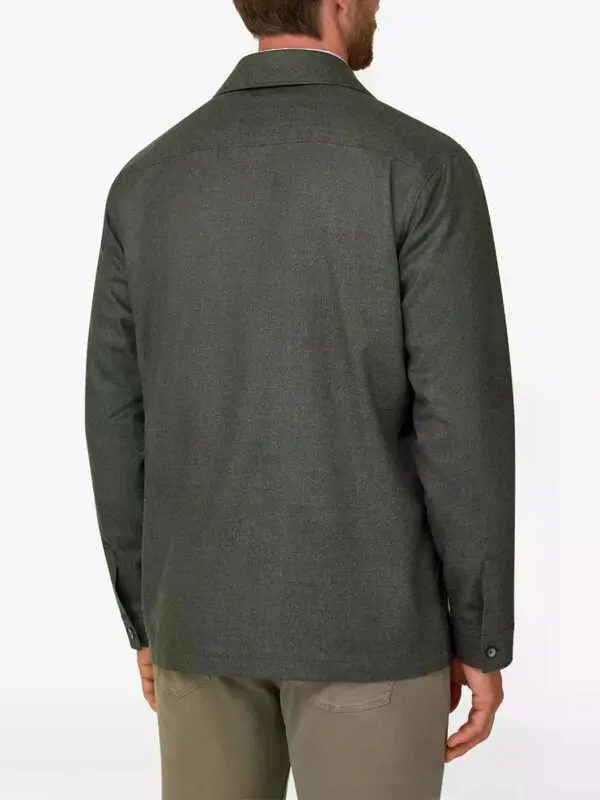 Boggi Milano Shacket In Wool Flannel