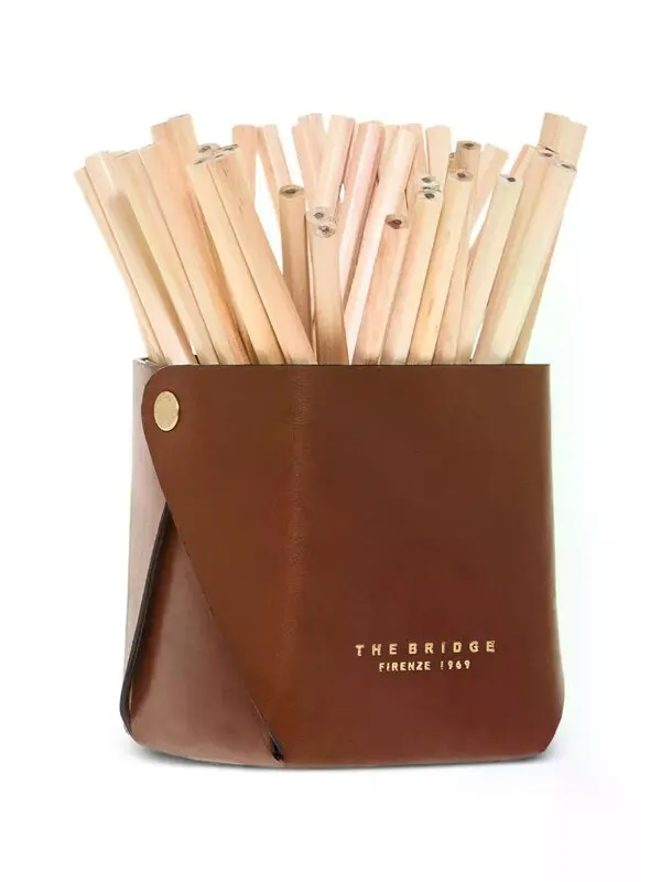 THE BRIDGE Logo-print Leather Pen Holder