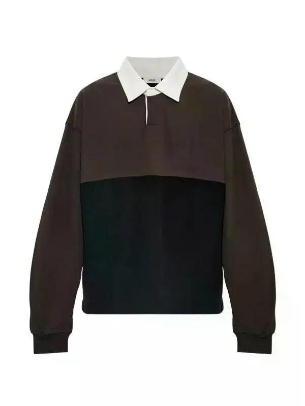 AGOLDE Blocked Rugby Colour-block Long-sleeve Polo Shirt