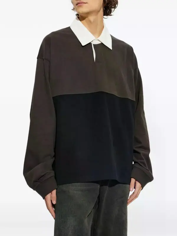 AGOLDE Blocked Rugby Colour-block Long-sleeve Polo Shirt