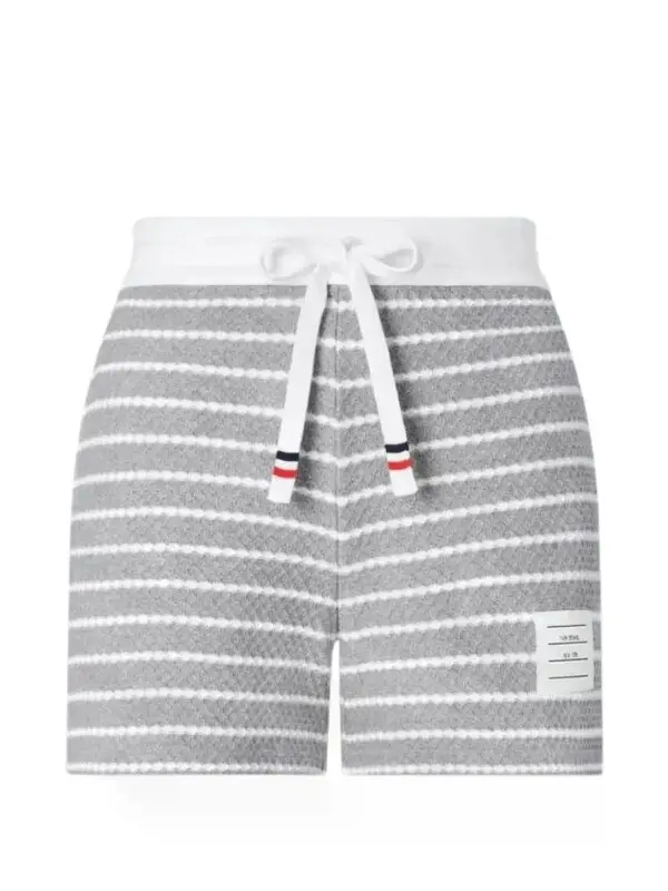 Thom Browne Striped Honeycomb Shorts - Grey