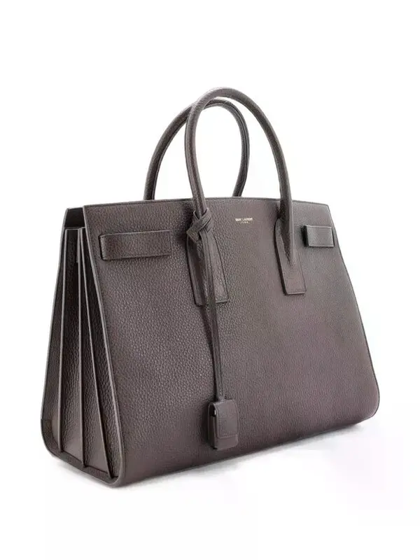 Saint Laurent Sac De Jour Bag Leather Large Tote Bag - Grey