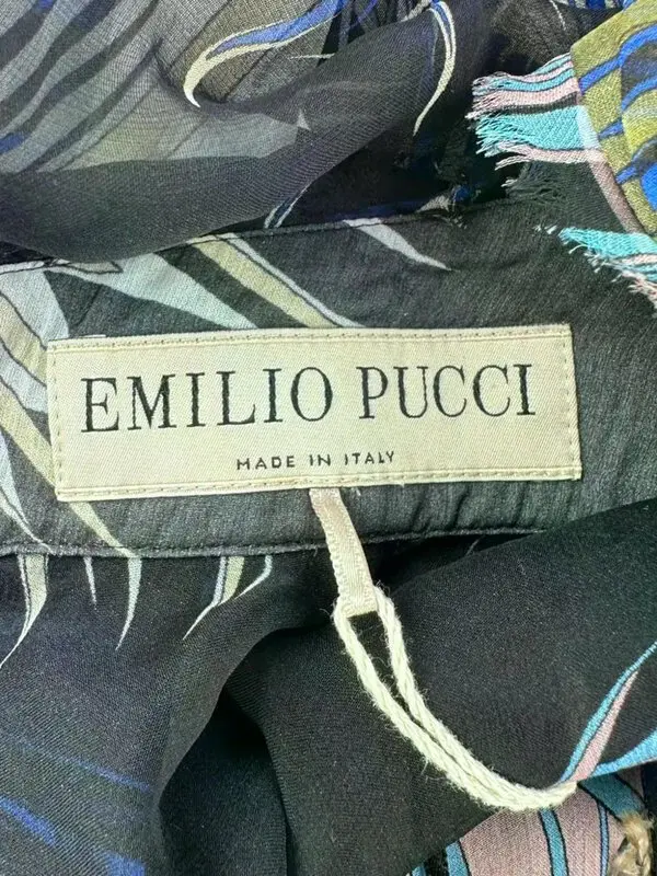 Emilio Pucci Feather-print Silk Dress