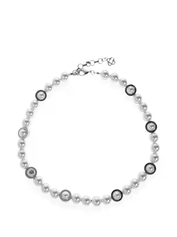 Casablanca Sci-fi Faux-pearl Necklace - Silver