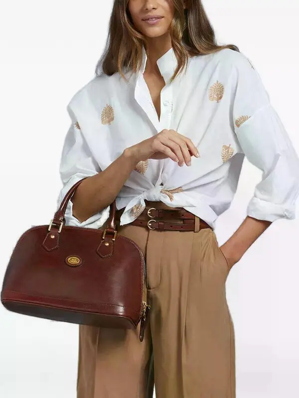 THE BRIDGE Leather Zip-top Tote Bag
