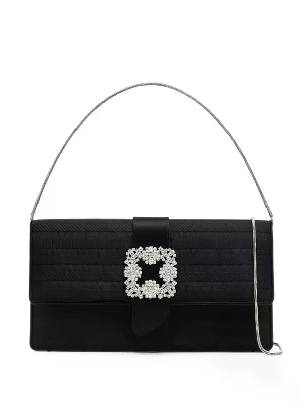 Manolo Blahnik Capri Crystal-buckle Clutch Bag