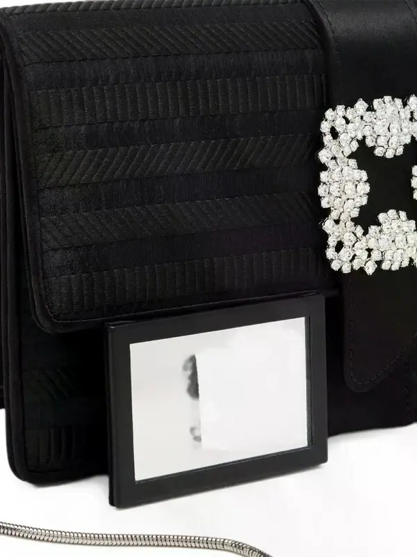 Manolo Blahnik Capri Crystal-buckle Clutch Bag