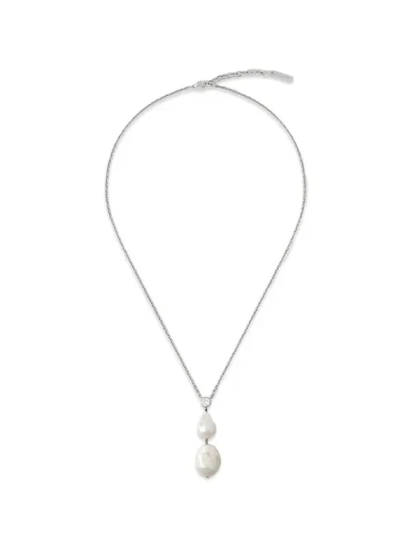 Givenchy Crystal Pearl Necklace In Metal, Crystals And Pearls - Silver