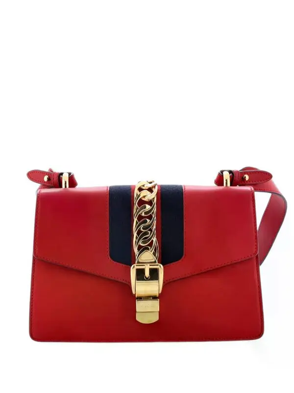 Gucci Sylvie Leather Small Shoulder Bag - Red