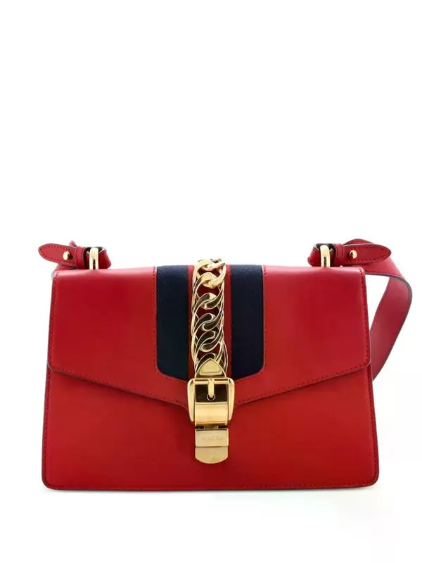 Gucci Sylvie Leather Small Shoulder Bag - Red