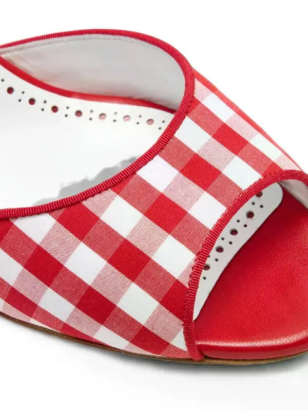 Manolo Blahnik Jadara Gingham Mules