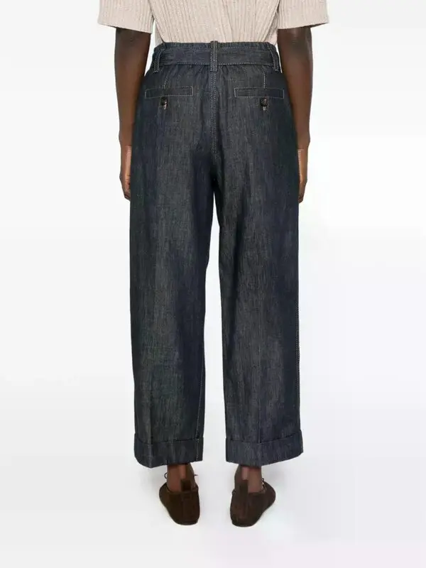 Brunello Cucinelli Belted Pleated Jeans