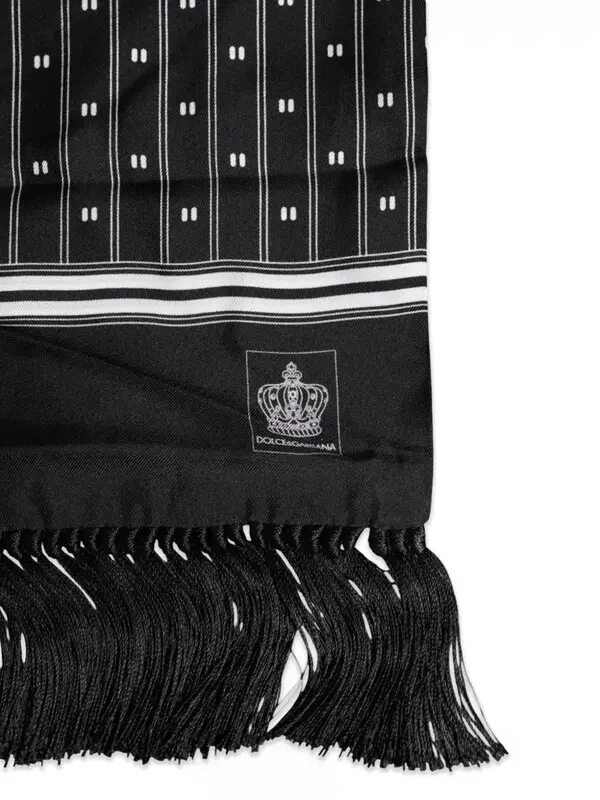 Dolce & Gabbana Striped Fringed Scarf