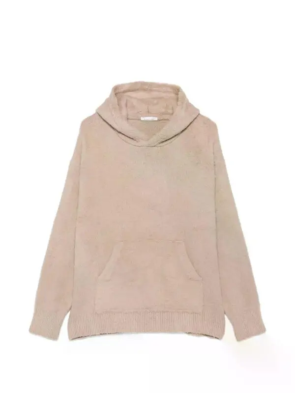 ROBERTO COLLINA Brushed-knit Hoodie - Neutrals