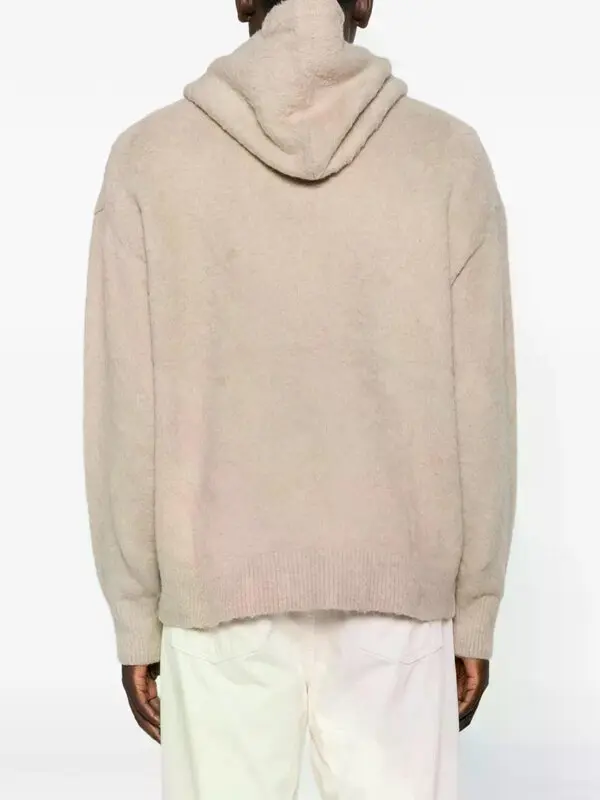 ROBERTO COLLINA Brushed-knit Hoodie - Neutrals