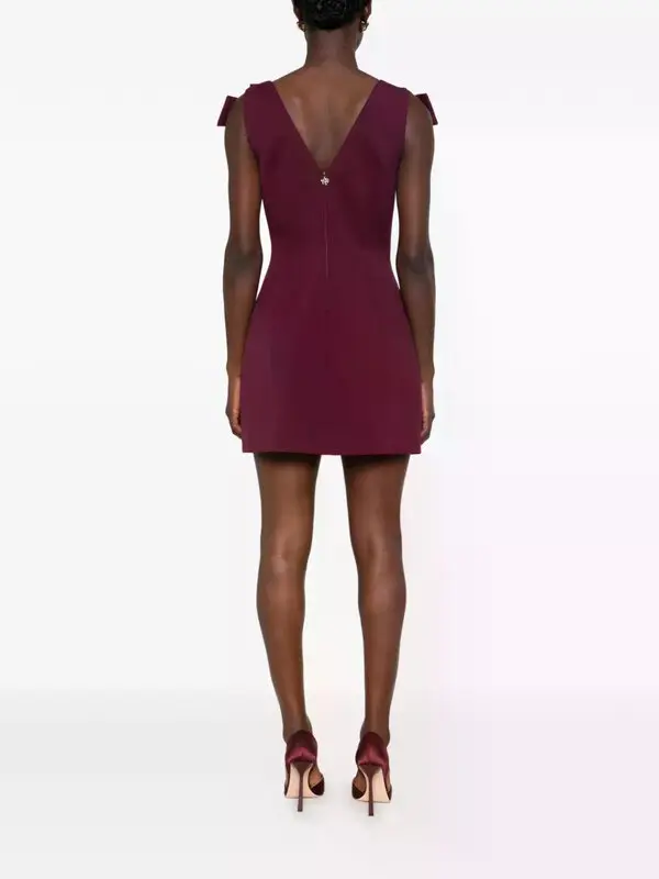 ANIYE BY Bow-embellished V-neck Mini Dress
