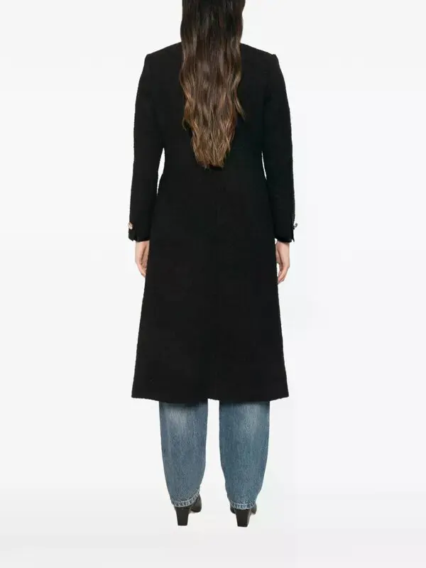 Sandro Button-up Round-collar Coat