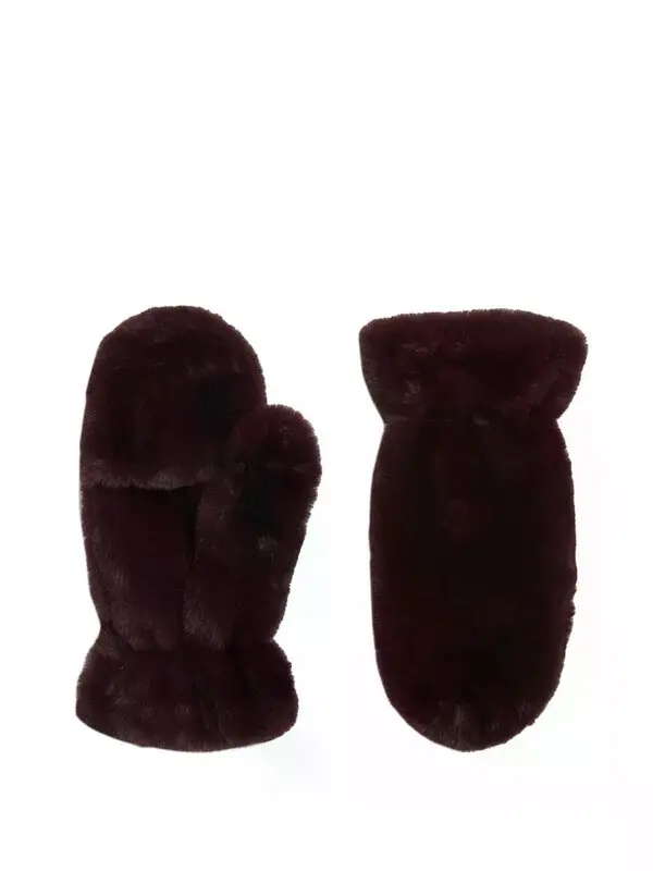 Apparis Coco Faux-fur Mittens - Red