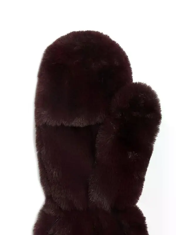 Apparis Coco Faux-fur Mittens - Red