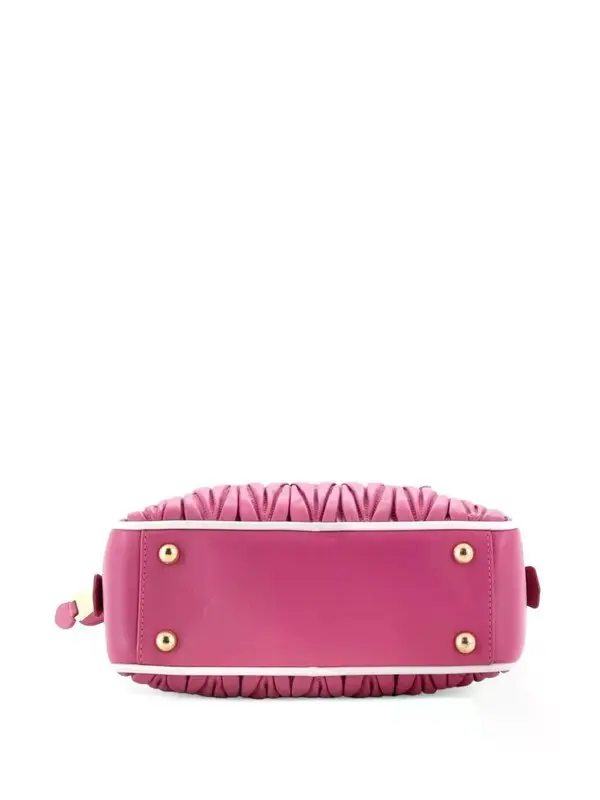 Miu Miu Arcadie Top Handle Bag Matelasse Leather Regular Satchel - Pink