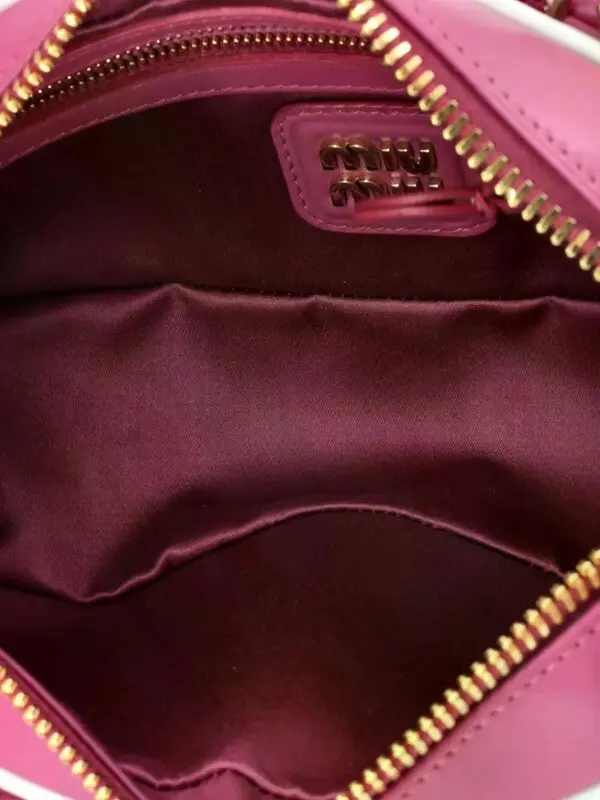 Miu Miu Arcadie Top Handle Bag Matelasse Leather Regular Satchel - Pink