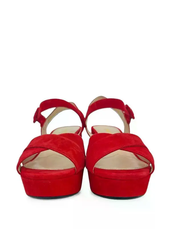 Prada 2020s Crisscross Sandals - Red