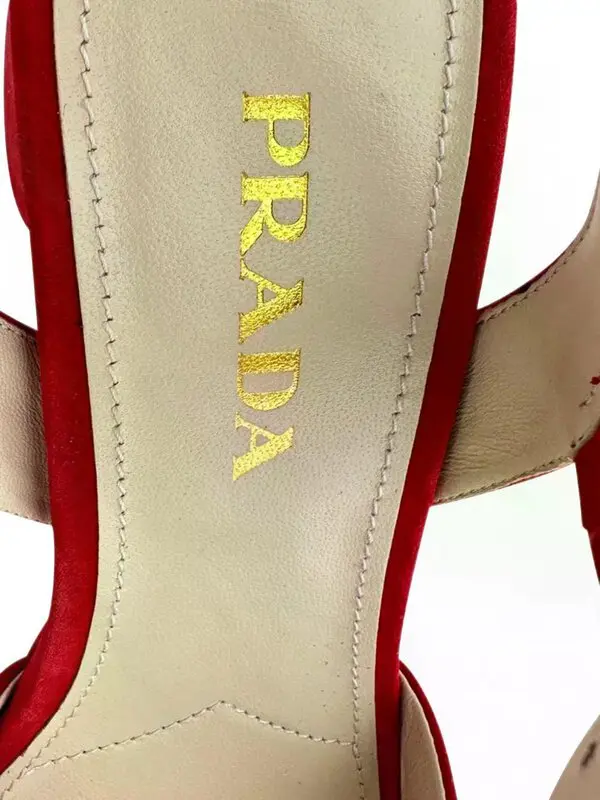 Prada 2020s Crisscross Sandals - Red