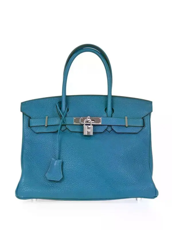 Hermès 2013s Taurillon Clemence Birkin 30 Verso Tote Bag - Blue