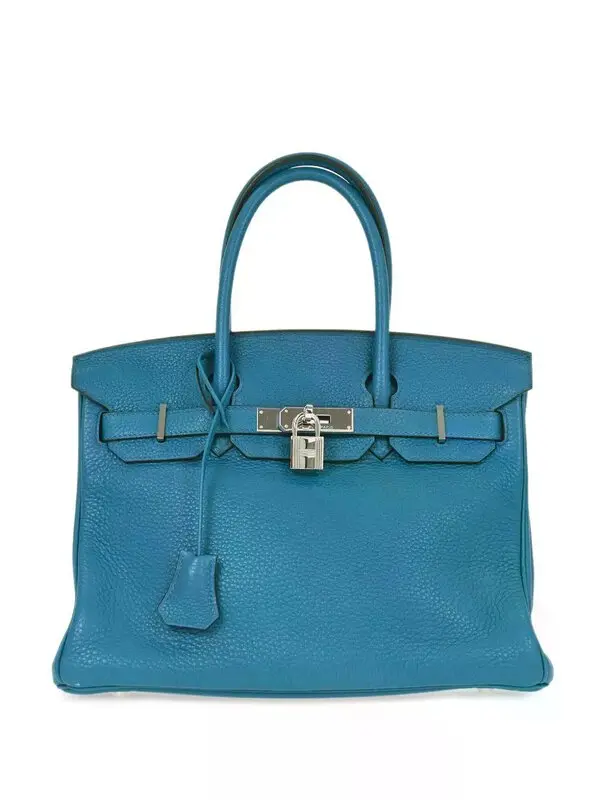 Hermès 2013s Taurillon Clemence Birkin 30 Verso Tote Bag - Blue