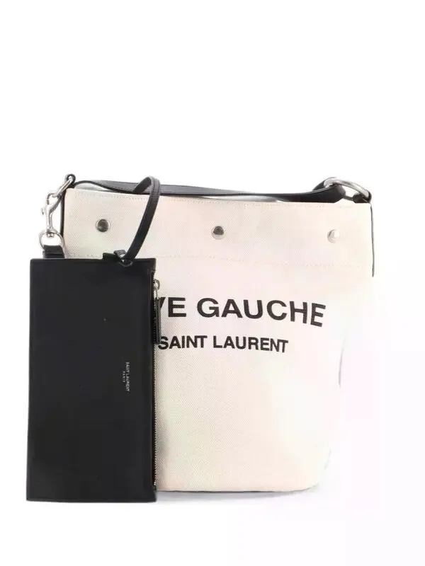 Saint Laurent Rive Gauche Canvas Bucket Bag