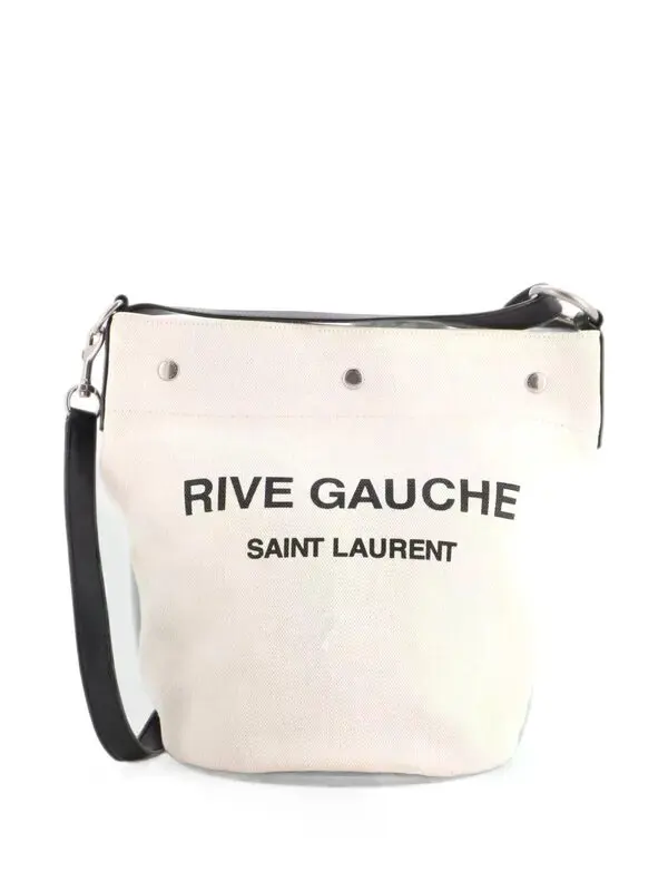 Saint Laurent Rive Gauche Canvas Bucket Bag