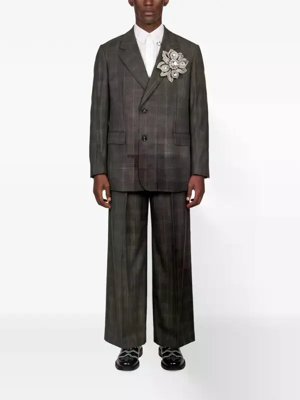Simone Rocha Check-pattern Pleated Trousers